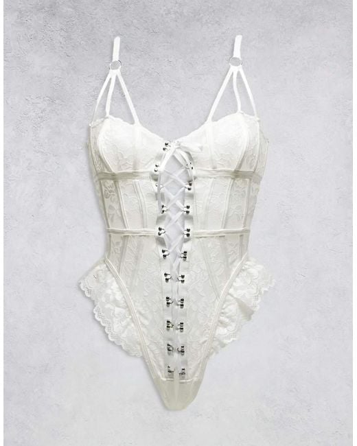 Ann Summers Boudoir Tease Crotchless Teddy in White | Lyst UK