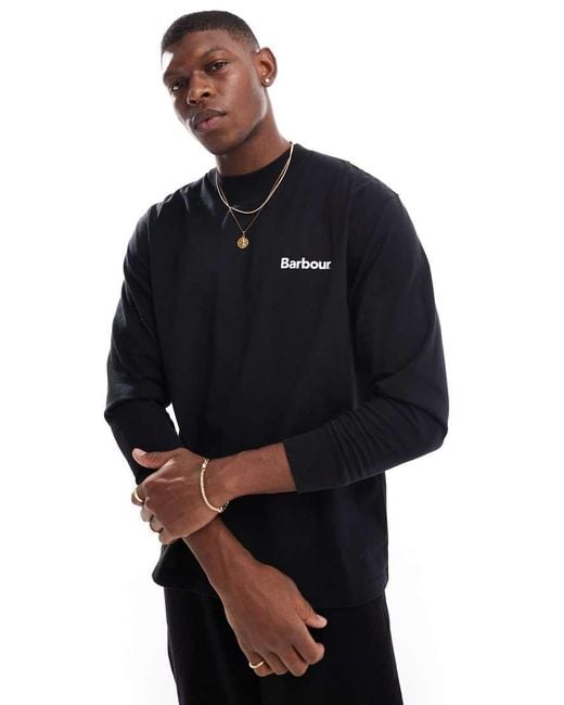 Barbour Bax Long Sleeve T shirt in Blue for Men Lyst UK