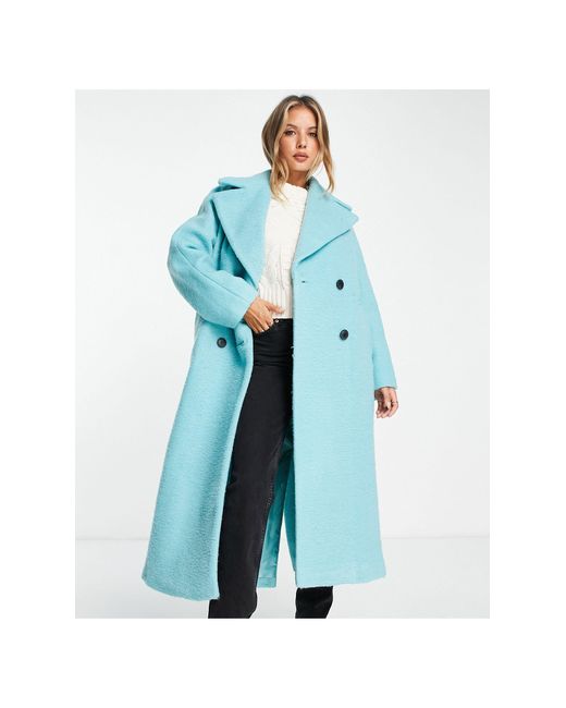 River Island Slouch Tailored Coat in Blue | Lyst River Island Slouch Tailored Coat in Blue | Lyst