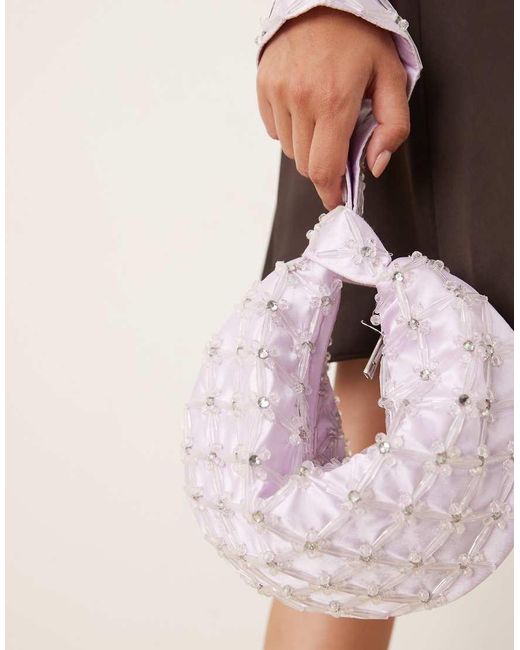 ASOS Embellished Satin Loop Through Clutch Bag | Lyst UK