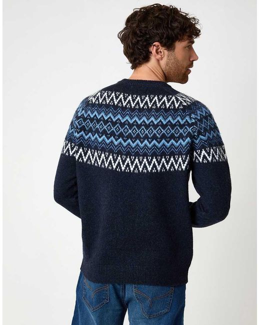 Threadbare Raglan Sleeve Fairisle Christmas Jumper in Blue for Men ...