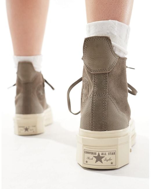 Converse Chuck 70 De Luxe Squared Platform Sneakers in Brown | Lyst
