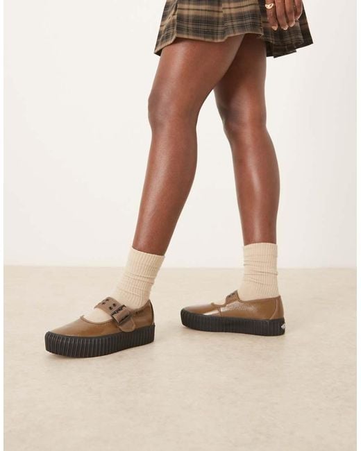Vans Mary Jane Platform Creepers in Natural | Lyst UK