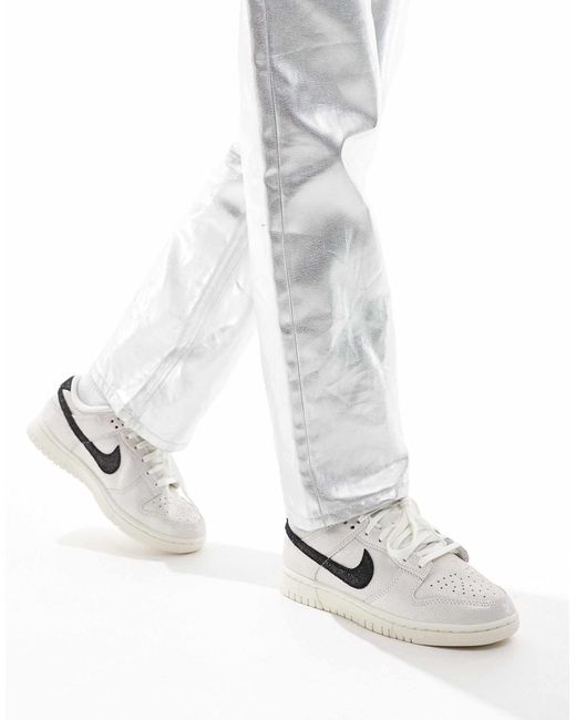 Nike Dunk Low Glitter Sneakers in White | Lyst