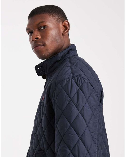 Polo Ralph Lauren Icon Logo Insulated Quilted Harrington Jacket in Blue ...