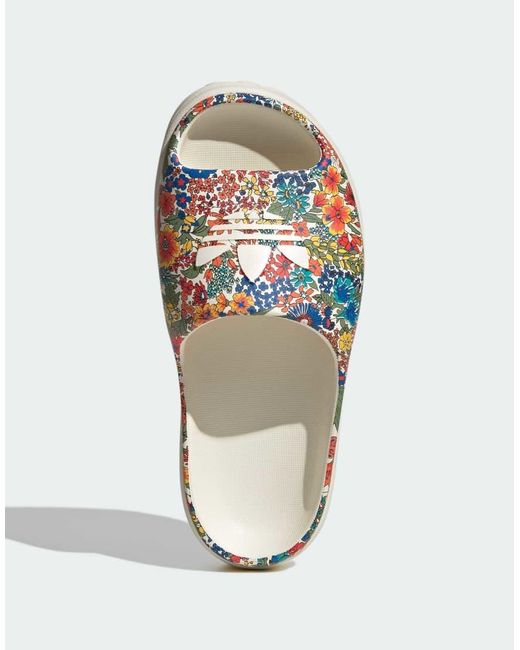 adidas Originals Adifom Stan X Liberty London Slides in White | Lyst UK