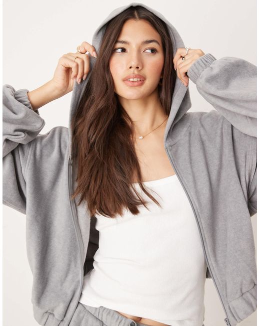 ASOS Lounge Mix & Match Fleece Hoodie in Gray | Lyst
