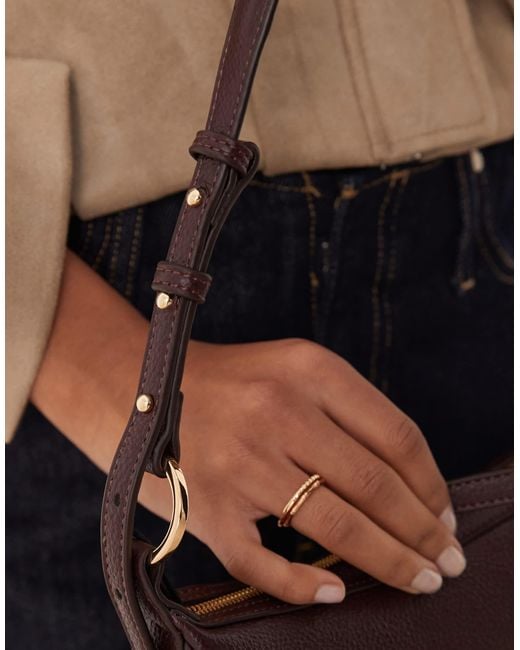 Mango Classic Half Moon Shoulder Bag Bag in Brown | Lyst