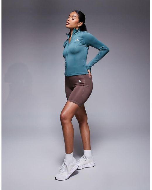adidas Originals Adidas Training Optime Essentials Jacket in Blue | Lyst UK