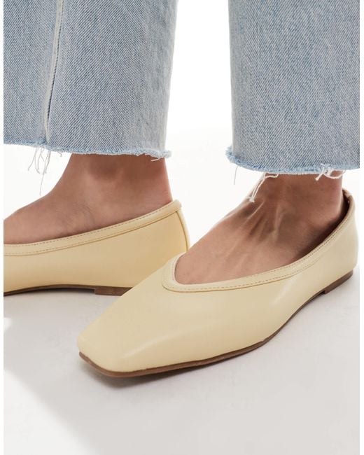 Raid Wide Fit Maryana Square Toe Ballet Flats in Blue | Lyst