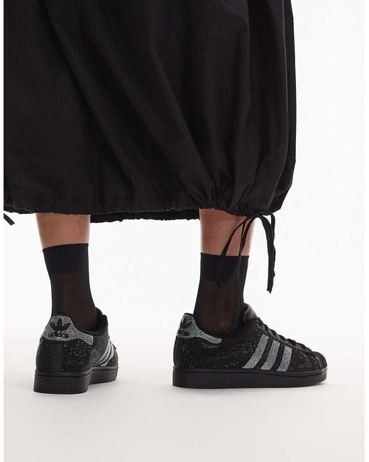 adidas Originals Superstar Ii Rhinestones Trainers in Black | Lyst UK