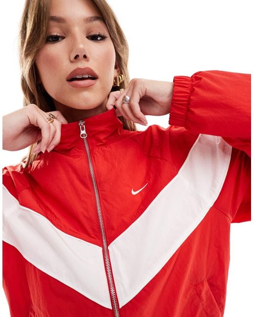 Nike Windrunner Track Jacket in Red | Lyst