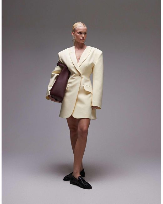 ASOS Sculpted Blazer Dress in Gray | Lyst