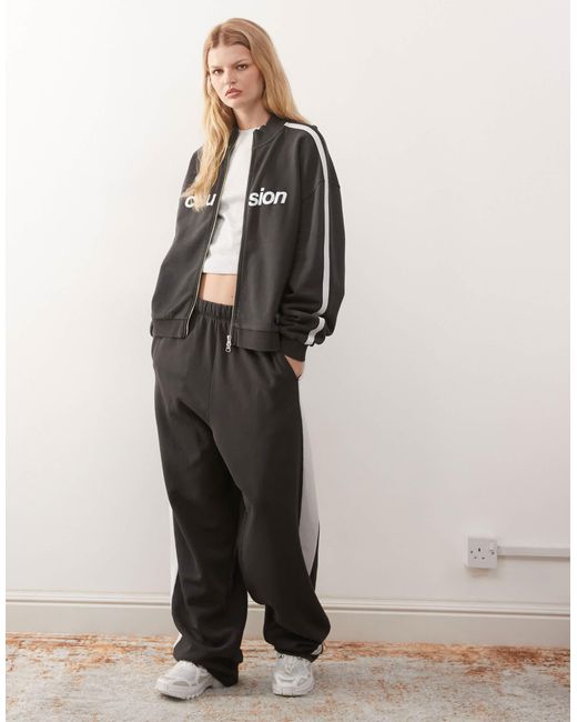 Collusion Side Panel Sweatpants in Black | Lyst