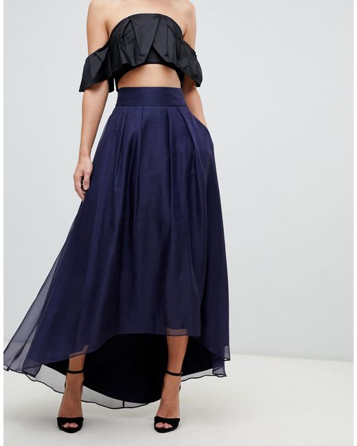 Blue High Low Skirts