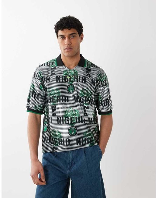 Nike Football Nike Nigeria World Cup 26 Retro Heavyweight Print Jersey ...