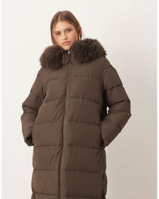 Mango Long Padded Puffer Jacket in Natural | Lyst UK