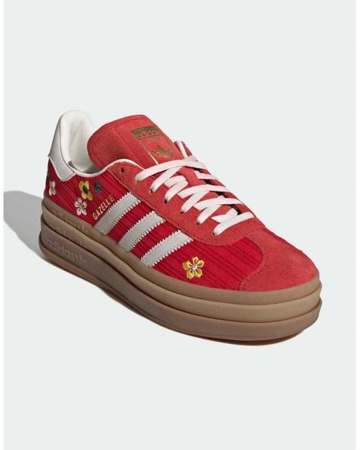 adidas Originals Gazelle Bold Shoes in Red | Lyst UK