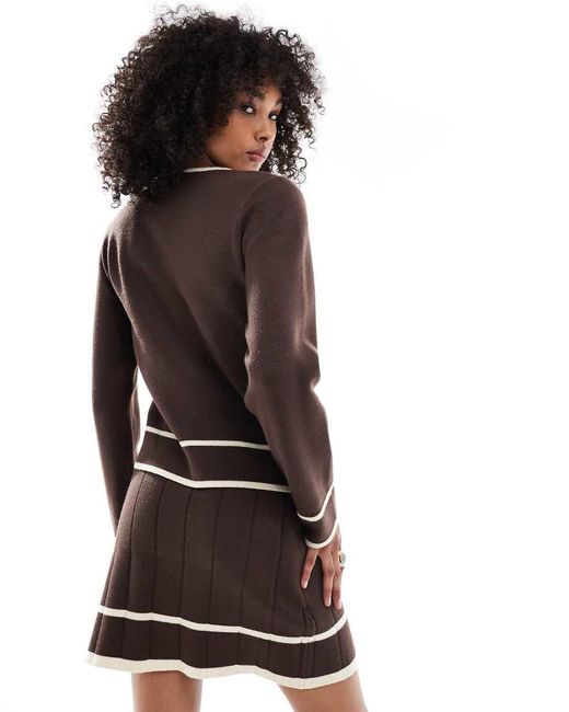 Object Knit Mini Skirt With Contrast Binding Details in Black | Lyst UK