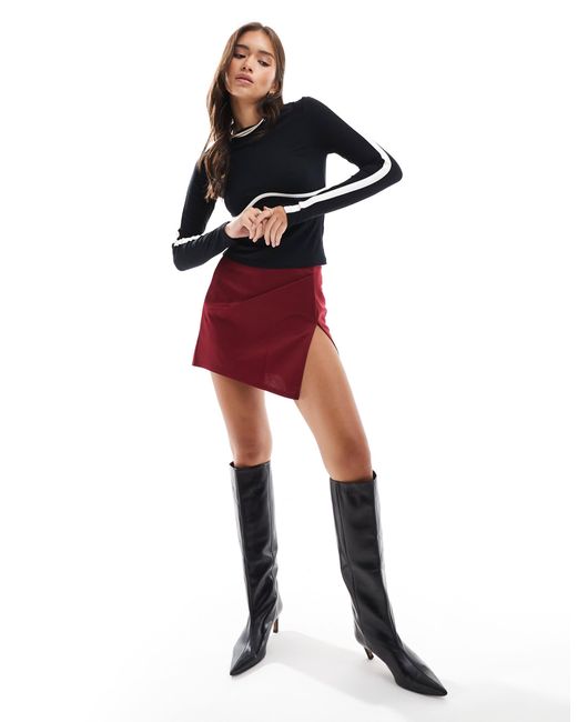 ASOS Underbust Detail Contrast Binding Top in Red | Lyst