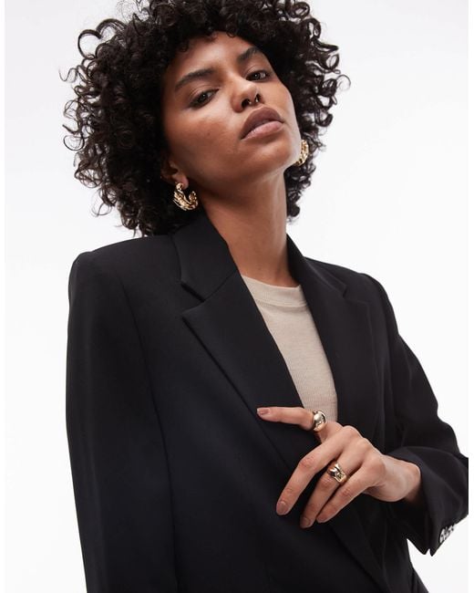 Mango Tailored Blazer Co-Ord in Black | Lyst