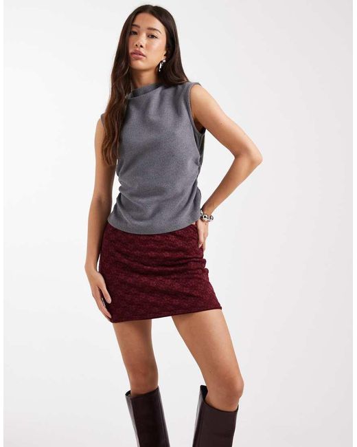 ASOS Lace Mini Skirt in Red | Lyst UK