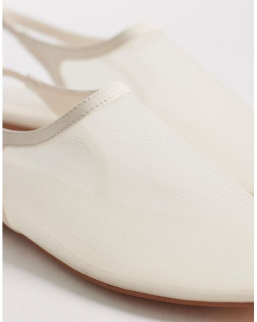 Public Desire Farrah Slingback Mesh Flats in White | Lyst