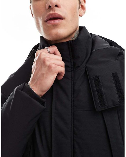 Threadbare Showerproof Parka Jacket in White for Men | Lyst UK