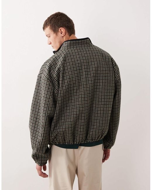 ASOS Oversized Wool Look Track Jacket in Gray for Men | Lyst
