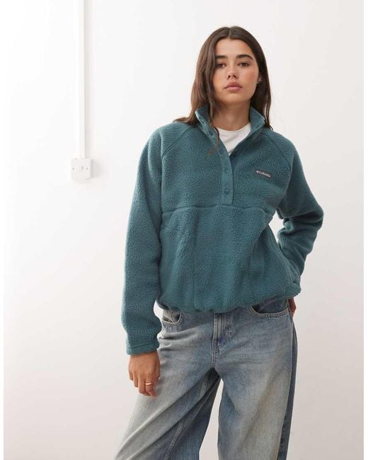 Columbia Jasper Ridge Pebbled Fleece Half Snap in Blue | Lyst UK