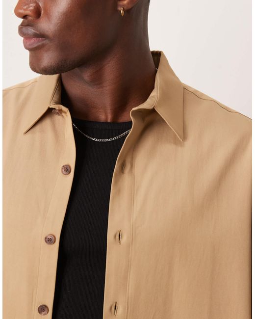 ASOS Co-ord Oversized Boxy Crop Shirt in Natural for Men | Lyst