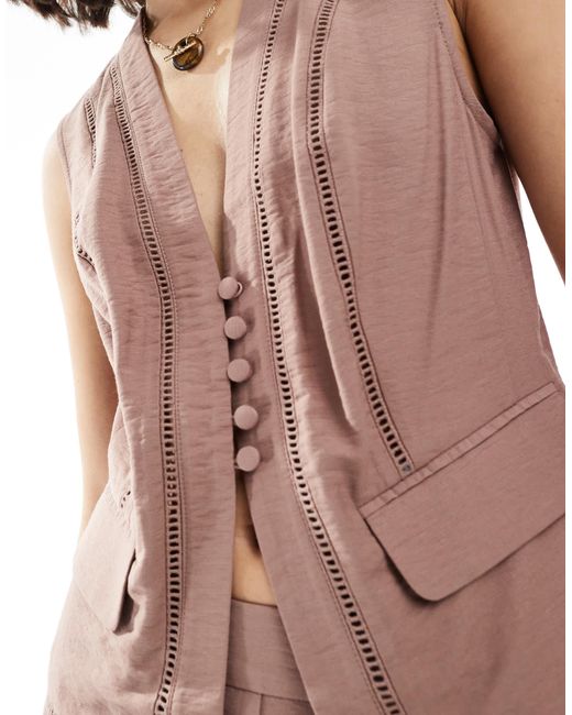 ASOS Ladder Trim Vest in Pink | Lyst