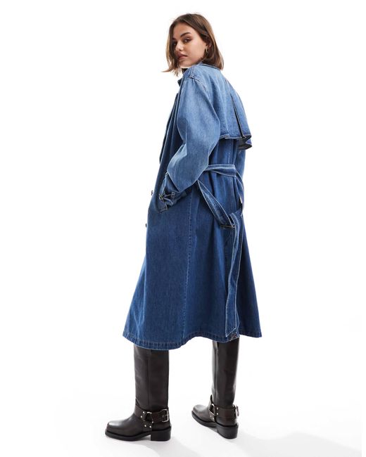 Levi's Spade Relaxed Fit Belted Denim Trench Coat in Blue | Lyst
