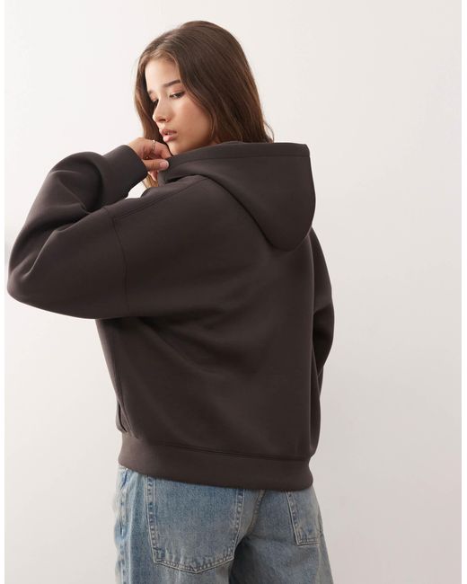 Weekday Scarlet Oversized Zip Through Hoodie in White | Lyst