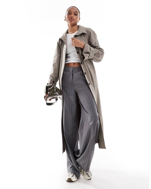 ASOS Asos Design Tall Funnel Neck Oversized Longline Trench Coat in ...