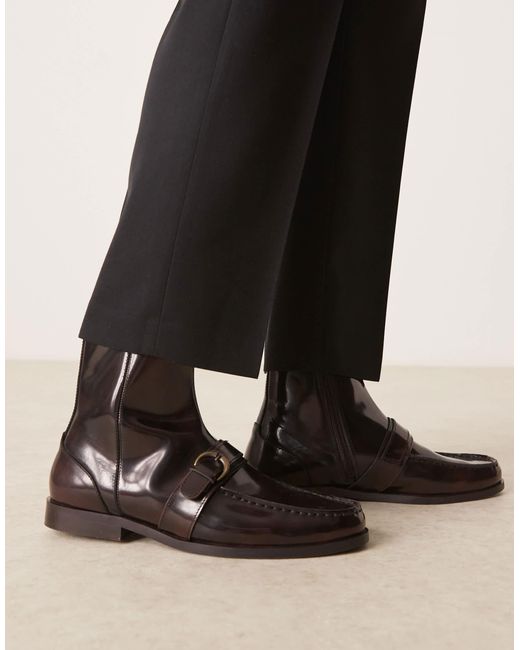ASOS Loafer Boots in Black for Men | Lyst