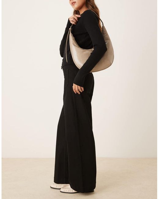 Mango Half Moon Shoulder Bag in Black | Lyst UK