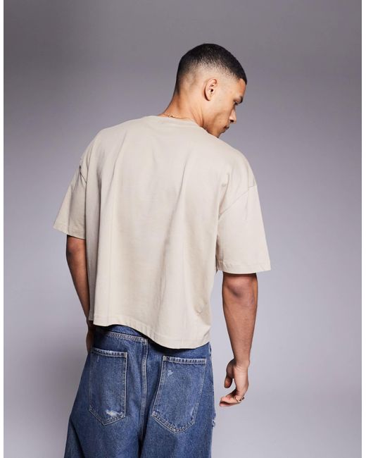 ASOS Boxy Oversized T-shirt With Floral Front Print in Gray for Men | Lyst