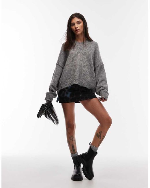 ASOS Jersey Mini Skort in Grey | Lyst UK