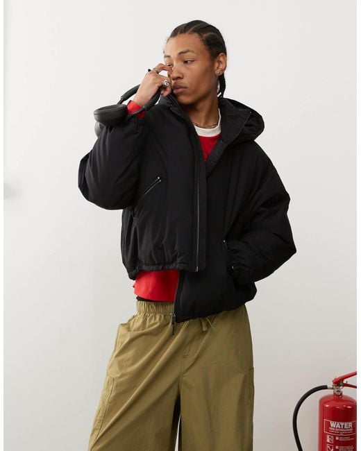 Weekday Floyd Bomber Puffer Coat in Black for Men | Lyst