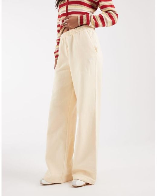 adidas Originals Essential Wide Leg Joggers in Natural | Lyst UK