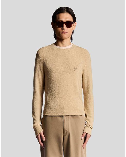 Lyle & Scott Textured Travel Knitted Jumper in Natural for Men | Lyst UK