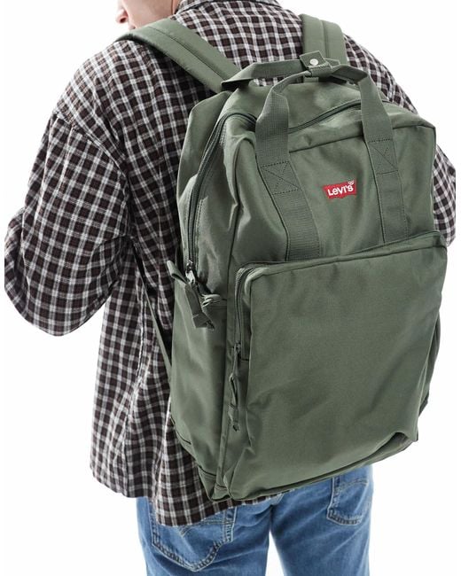 Levi's L Pack Batwing Logo Large Backpack in Green for Men | Lyst