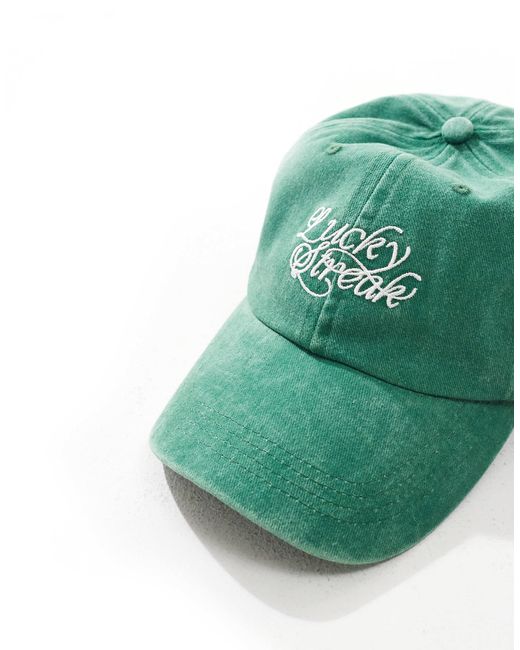 ASOS Lucky Strike Embroidered Cap in Green for Men | Lyst