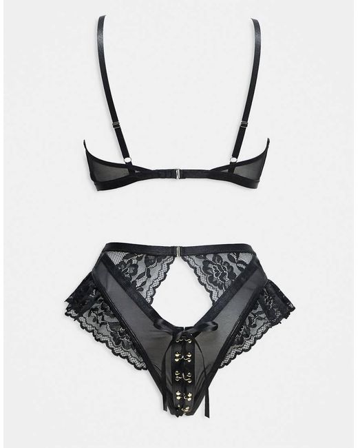 Ann Summers Boudoir Tease Crotchless Teddy in Black | Lyst UK