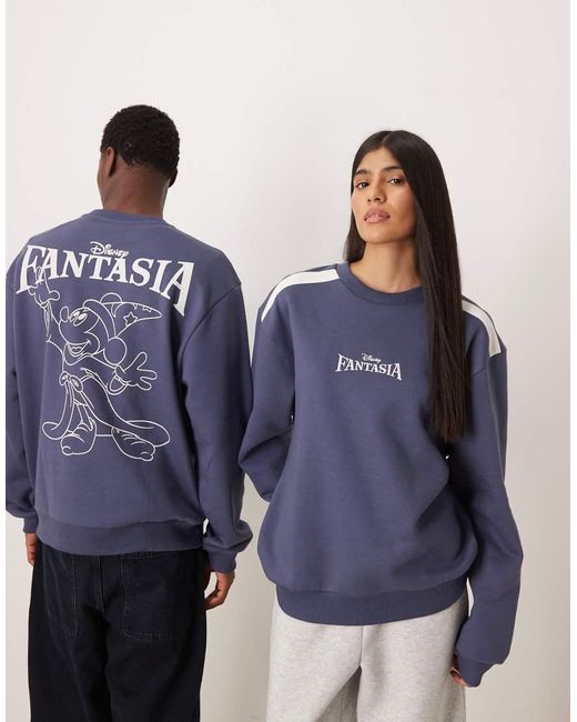 ASOS Disney Fantasia Relaxed Crew With Mickey Mouse Prints in Blue ...