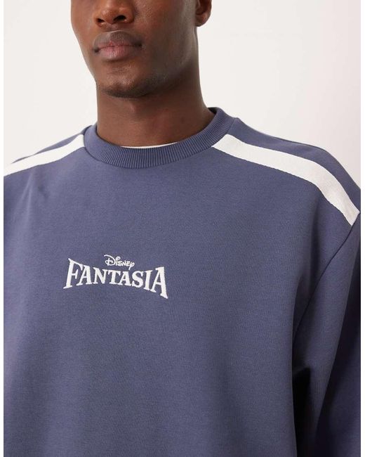 ASOS Disney Fantasia Relaxed Crew With Mickey Mouse Prints in Blue ...
