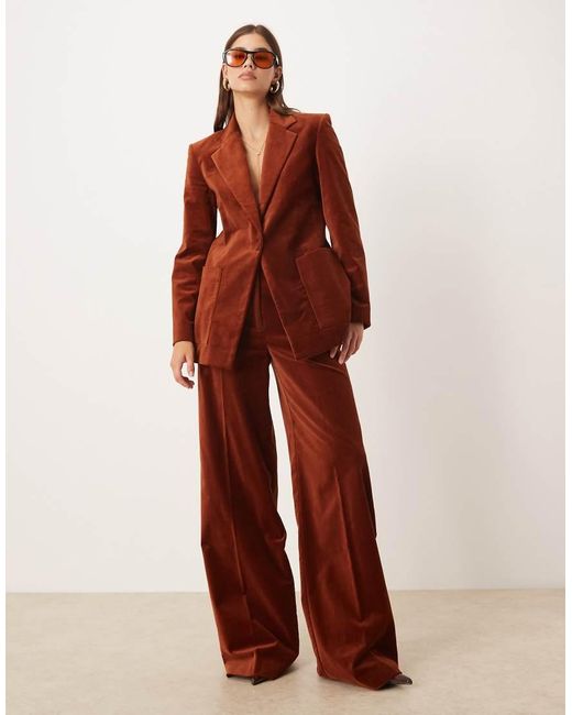 Mango Velvet Trouser Co-ord in Red | Lyst UK