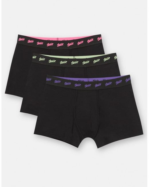 Pull&Bear Pack Of 3 Stwd Boxers With Neon Logo in Black for Men | Lyst UK