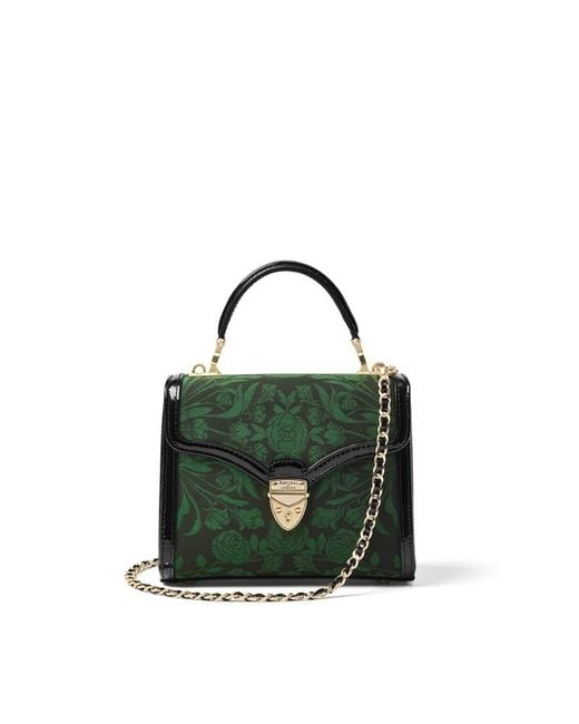 Aspinal of London Midi Mayfair Emerald Rose Damask in Green | Lyst
